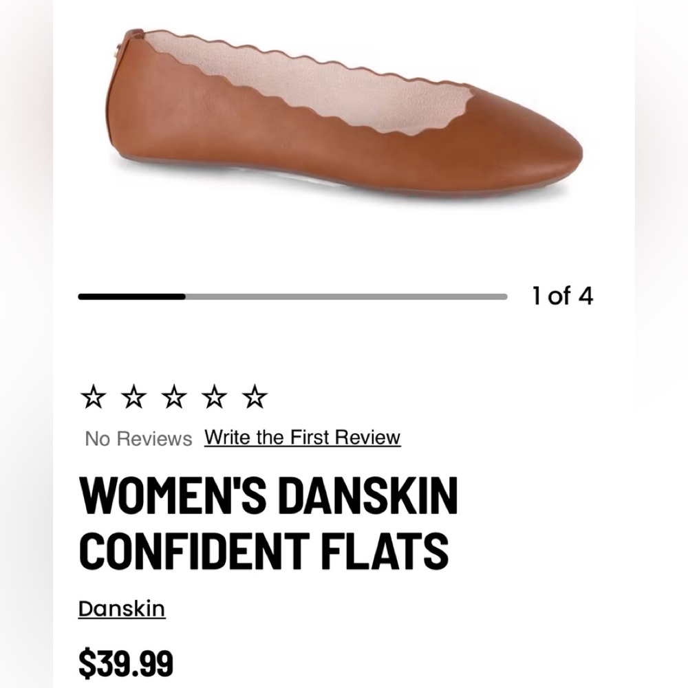 Danskin Confident Brown Vegan Leather Ballet Flats Sl… - Gem
